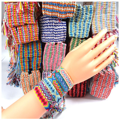 Hand woven hand rope contrasting color bracelet ankle chain