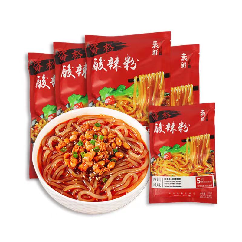 袁鲜酸辣粉276g粗粉红薯粉丝带调料免煮方便宿舍速食四川小吃_虎窝淘