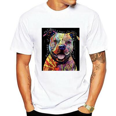 T-Shirt néon pour hommes, méfiez-vous des pitbull, ils vol