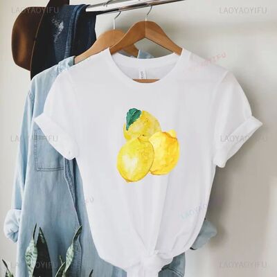 Lemon Cottagecore Botanical Graphic T Shirts Summer Gardenin