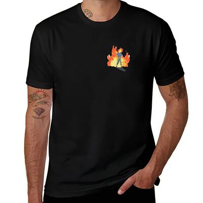 Fire man T-Shirt boys whites plus sizes hippie clothes baggy