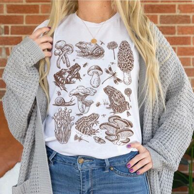 347Frog Mushroom Vintage Goblincore T-Shirts Cute Cottagecor
