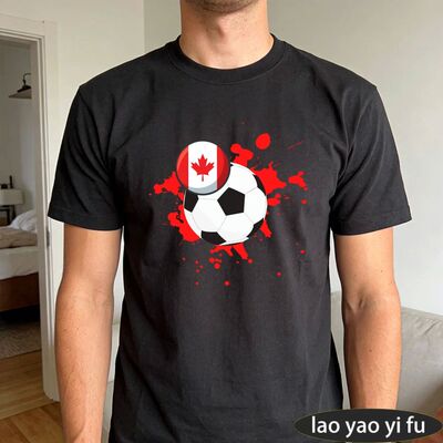 Canada Soccer Ball Flag Design Unisex T-Shirt Gift for Sport