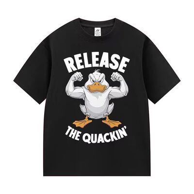 Funny Meme Release The Quackin Duck Gym T Shirts Men Casual
