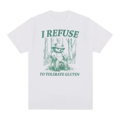 2025Gluten I Refuse To Tolerate  Meme Panda T Shirt Men Wome