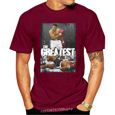 Muhammed Ali Knockout Boxing Embroidered New Black Navy Tee
