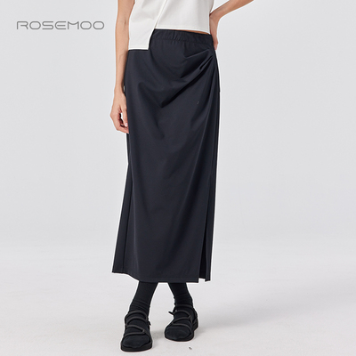容子木ROSEMOO25夏商场同款干爽微弹针织松紧腰半裙RSS2QP289B