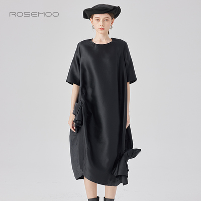 容子木ROSEMOO24年秋季新款短袖蝴蝶结连衣裙RCL3LC280B