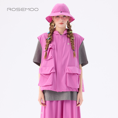 容子木ROSEMOO26春商场同款哑光轻薄微弹大口袋马甲RWM1AP209B