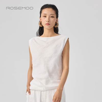 ROSEMOO/容子木26夏商场同款含亚麻微弹前后两穿上衣RWM2TL272B