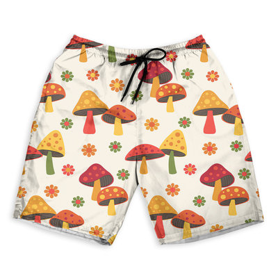 沙滩3D植物系带五分裤