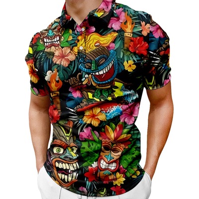 3D搞怪周边纽扣POLO衫