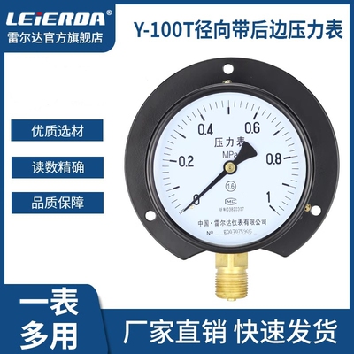 雷尔达y100t径向带真空表压力表