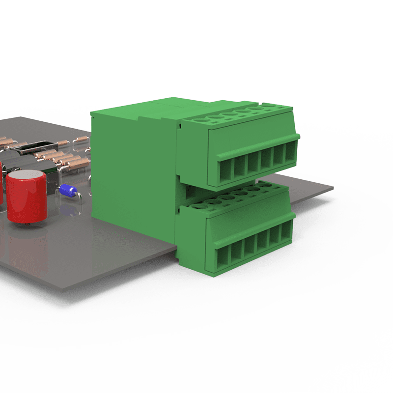 LZ3V/RHM-LC6-3.81法兰pcb双层弯针直针绿色弹簧对插拔接线端子