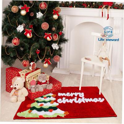 Christmas Decor FloorMat Doormat Bath Toilet Carpet 入户地垫