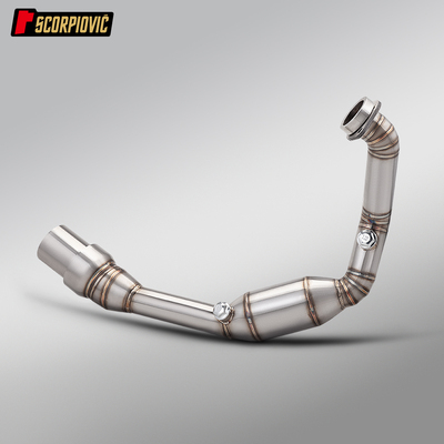 适用于RC390 390ADV 390DUKE改装不锈钢双氧口前段排气管 24-26年