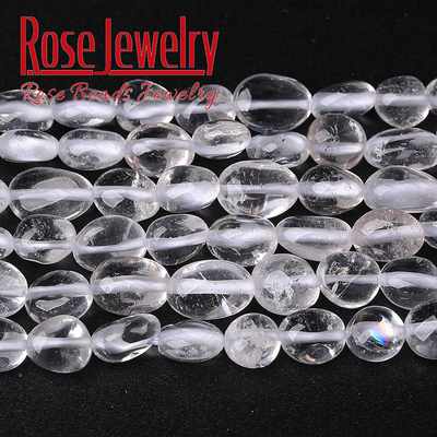 天然白水晶随形散珠手链饰品