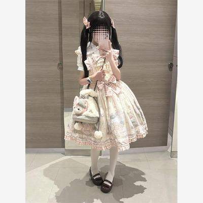 粉白lolita裙子日常轻可