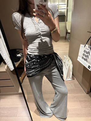 超模大长腿的必入【XTZ STYLE】夏上新超显瘦显腿长喇叭裤休闲裤