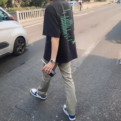 自主 百搭风格西裤 kenijima 高街休闲沙色西裤 vibe潮流西裤