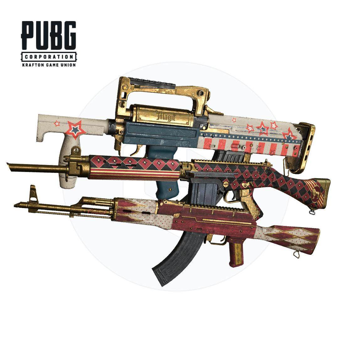 PUBG绝地求生枪皮肤百变小丑武器包SLR大炮AK狗杂套装吃鸡CDK兑换_虎窝淘