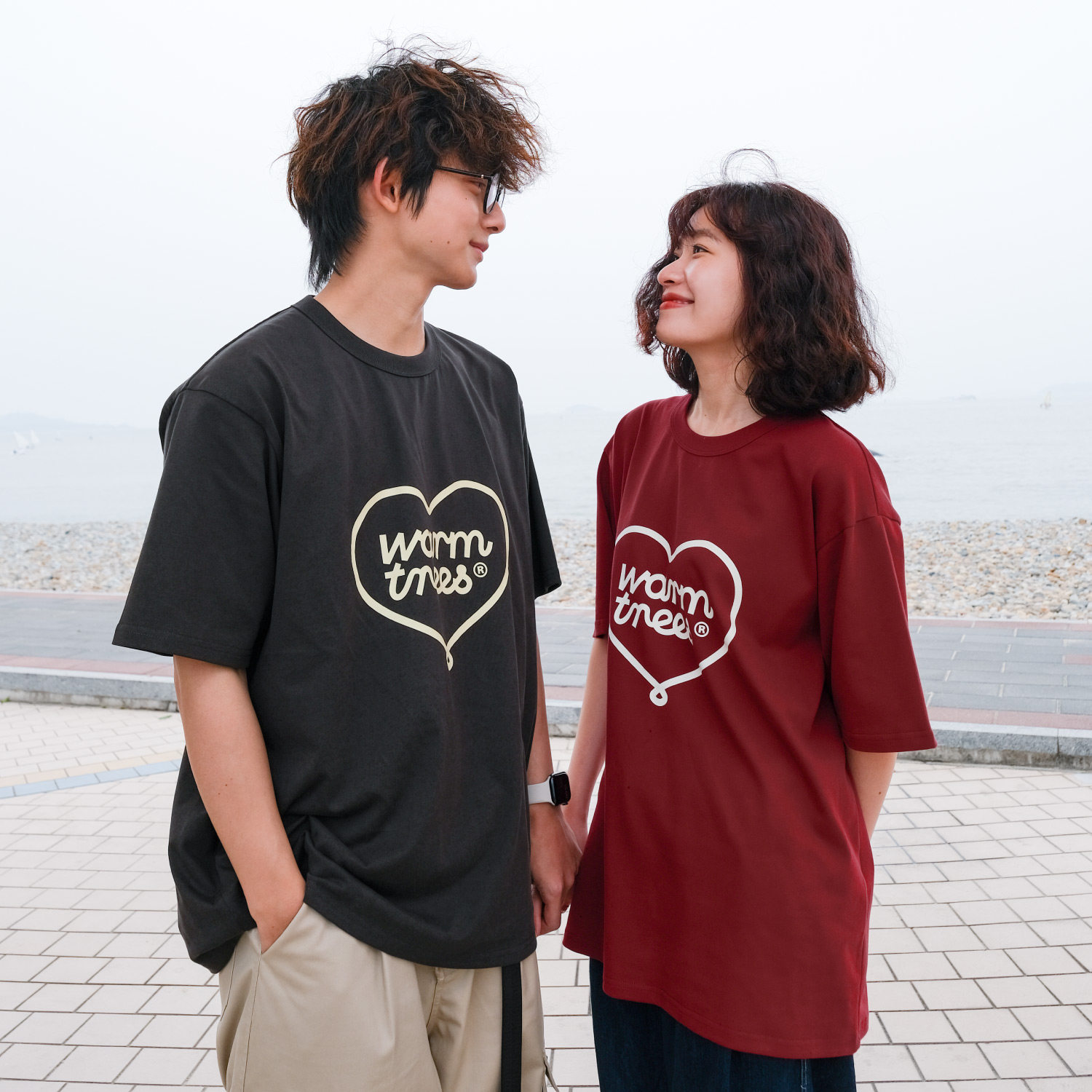 WARMTREES2023SS爱心手写logo短袖T恤_虎窝淘