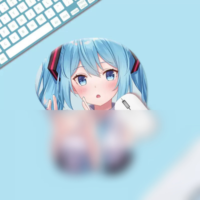 初音动漫美女护腕鼠标垫3D Mousepad办公二次元硅胶可爱男生手托