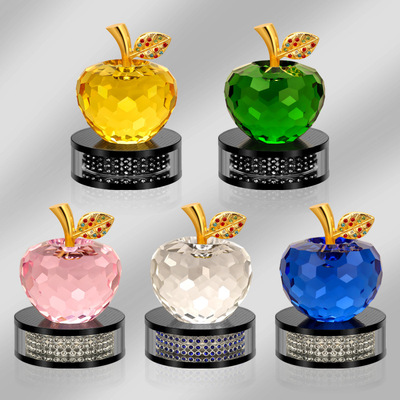 创意汽车香水座苹果晶摆件