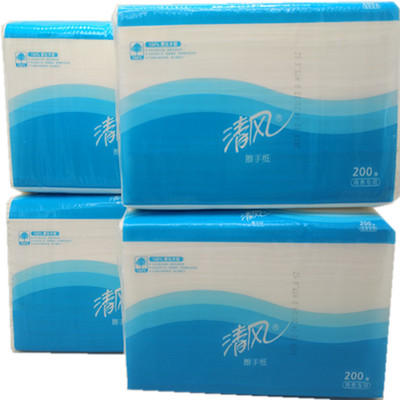 清风200抽三折干手纸多省包邮