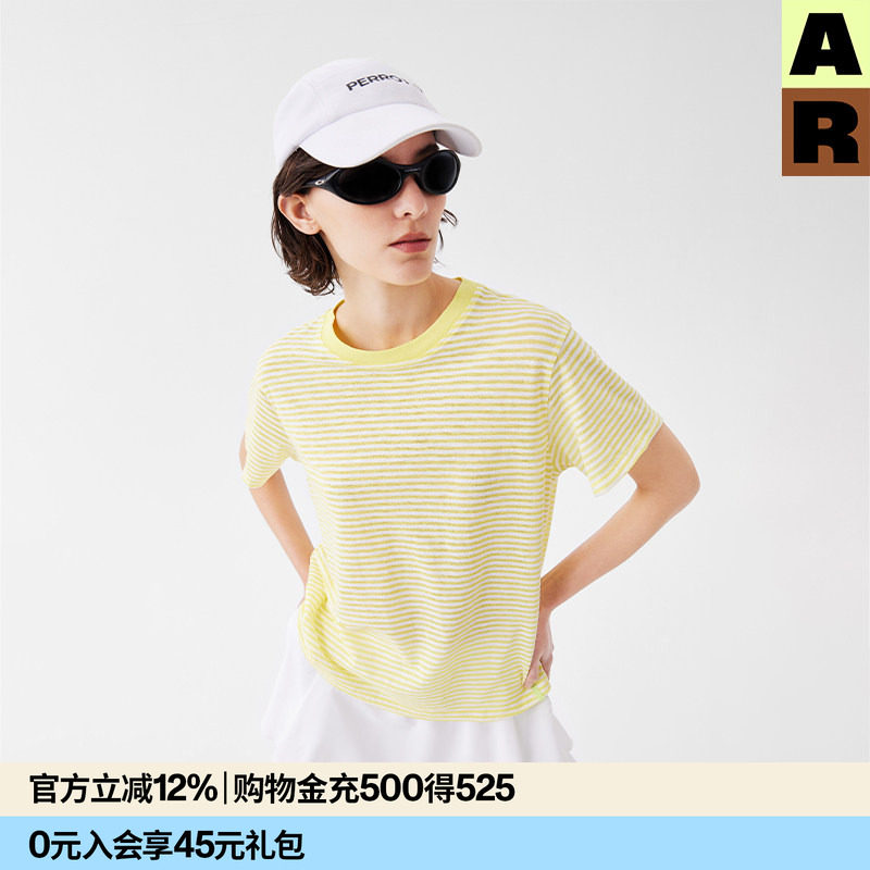 AR【线条交响乐】半透短袖T恤春季透气上衣薄女r线AlmondRocks