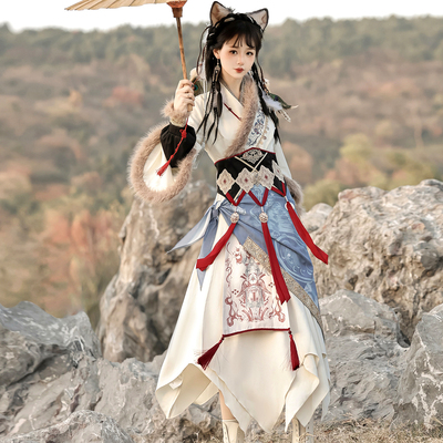 设计师的礼物原创远山吟汉服女冬装异域国风捉妖师日常万圣节套装