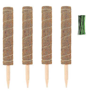 4 Pcs 15.7 Inch Coir Moss Totem Pole Coir Moss Stick For Cre