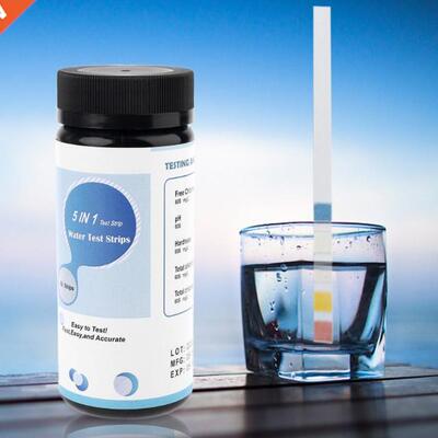 50 Strips/Box Water Test Strips 5in1 pH Chlorine Hardness Al