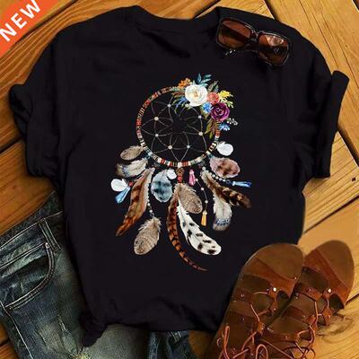 Fashion Dreamcatcher T Shirt Women Harajuku Graphic Tees Shi