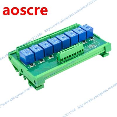 8 channels 24V 10A DIN rail mount Relay Module driver board