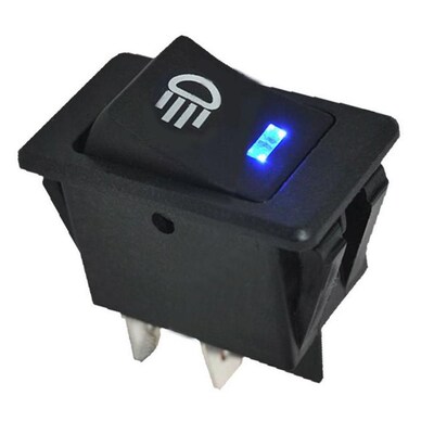 12V 35A Car Fog Light Rocker Switch 4Pins Blue LED Dash Dash
