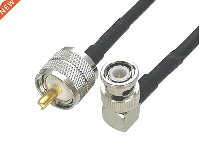 RG58 UHF PL259 Male Plug to BNC Male Right angle Connector R