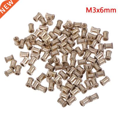100pcs M3x6mm Threaded Round Brass Knurl Thread Insert Nuts