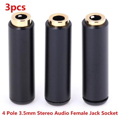 3Pcs/lot 4 Pole 3.5mm Stereo Audio Female Jack Socket Connec