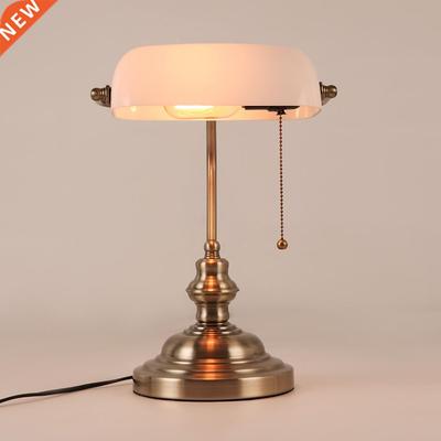 Classical vintage banker lamp table lamp E27 with switch Gre