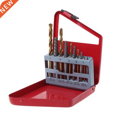 10Pcs/Set Screws Extractors Left Hand Drill Bits Tool Kit Me