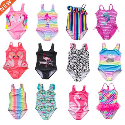2022 New Girls Swimsuit One Piece Swimsuit Bathing Suit 4-13
