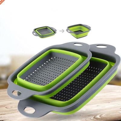 Silicone Foldable Drain Basket Colander Fruit Vegetable Wash