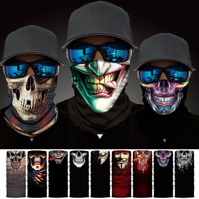 NEW 3D Skull Faces Scarf Outdoor Multi-use Men Magic Changea