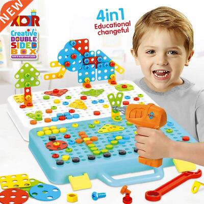 STEM Educational Electric Drill Toy  Creative Mosaic Des