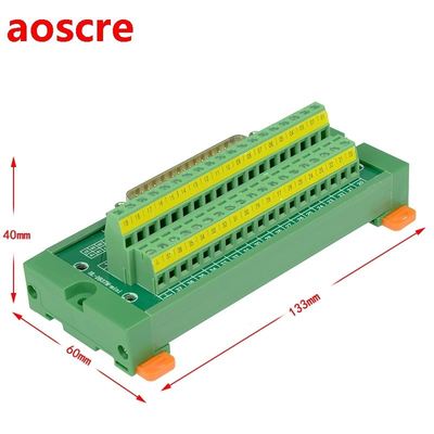 DB37 Mini D-Sub DIN Rail Mount Interface Module , DB37 male