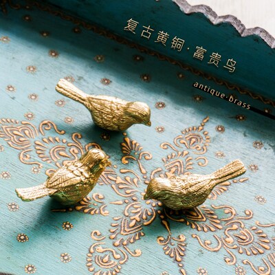 American Retro Copper Wealthy Bird Handle Nordic Wardrobe Do
