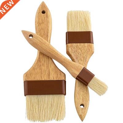 Restaurant-Grade Boar Hair Pastry and Basting Brush Set of