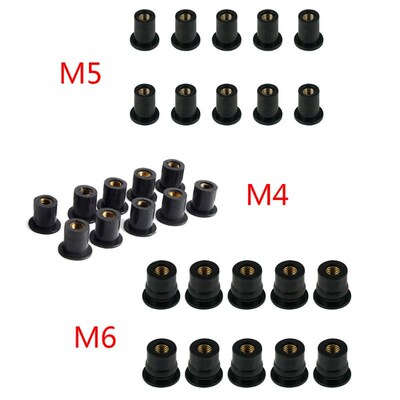 10pcs M4/M5/M6 Rubber Well Nuts Blind Fastener Windscreen Wi