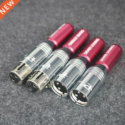 4Pcs Hifi XLR Jack 3 Pins Connector Metal Shell Brass Copper